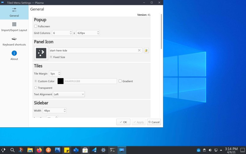 Tiled Menu in Plasma - A Windowsy Linux experience