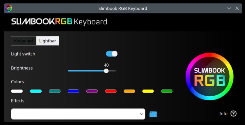 Slimbook Titan, Kubuntu, RGB backlight keyboard