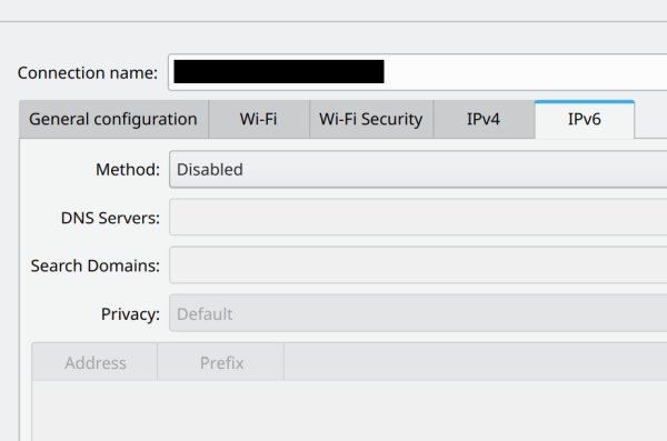 Network Manager, IPv6 connectivity setup